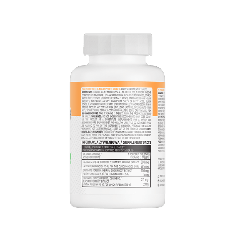 OstroVit Turmeric + Piper Negru + Ghimbir 90 tablete