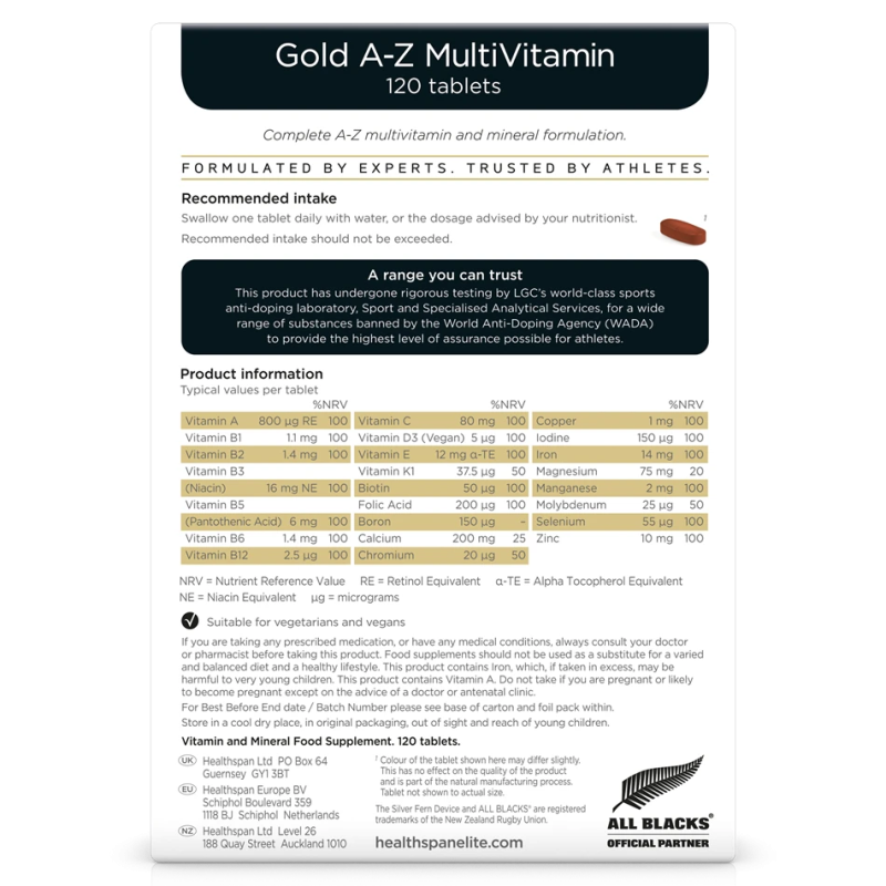 Complex Multivitamine Healthspan Elite Gold A-Z Multivitamin 120 tabs